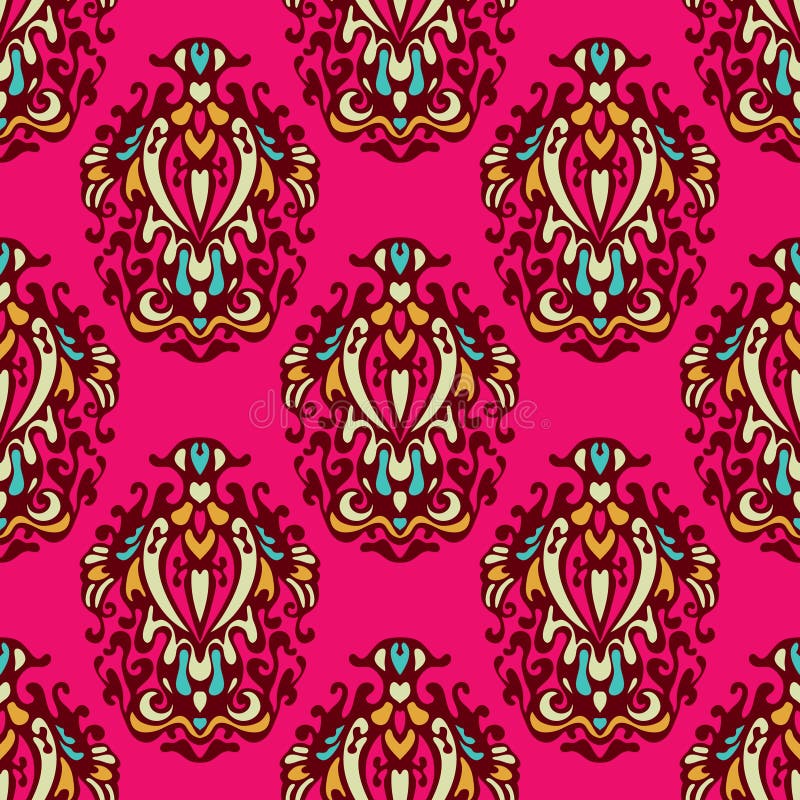 Pink Floral Damask Vector Design Stock Vector - Illustration of elegant ...