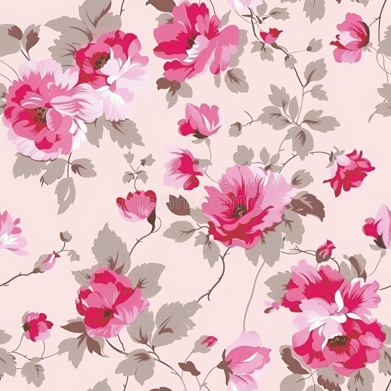Pink Floral Pattern Background Stock Illustration - Illustration of ...