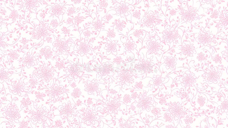 A Pink Floral Pattern on a White Background Stock Illustration ...