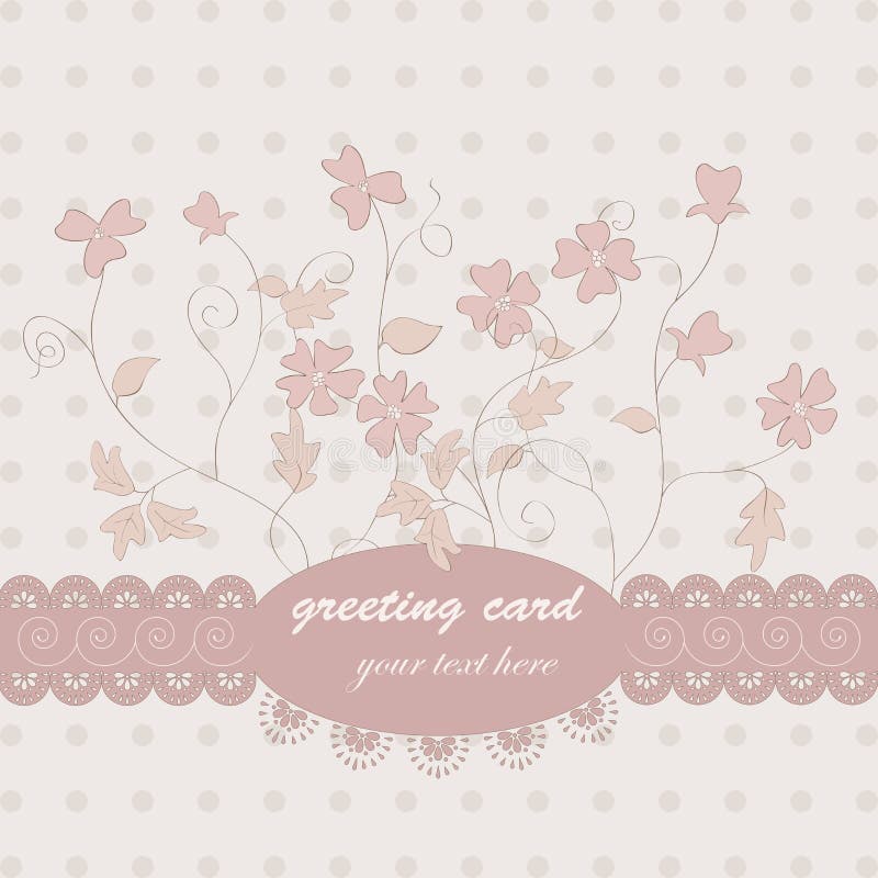 Pink floral postcard stock illustration. Illustration of nature - 27753376