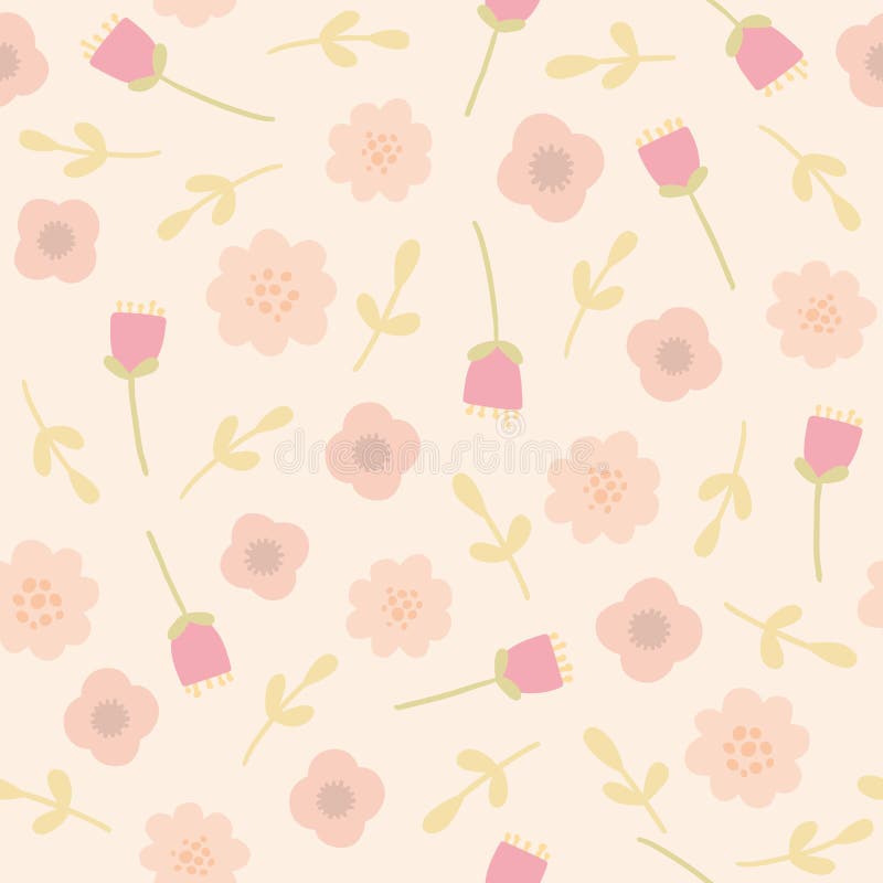 Pink Floral Seamless Pattern Stock Vector - Illustration of blossom ...