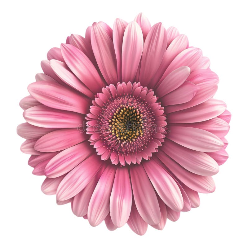 Pink Flower from Above on Transparent Background Stock Illustration ...