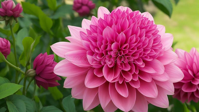 A Pink Flower with a Pink Center and a Pink Center Stock Illustration ...