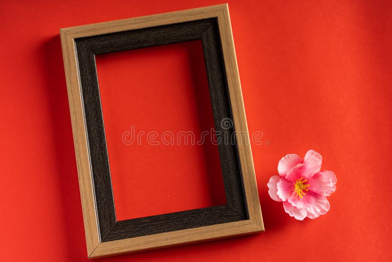 Pink Flower and and Empty Frame Stock Photo - Image of branch, march ...