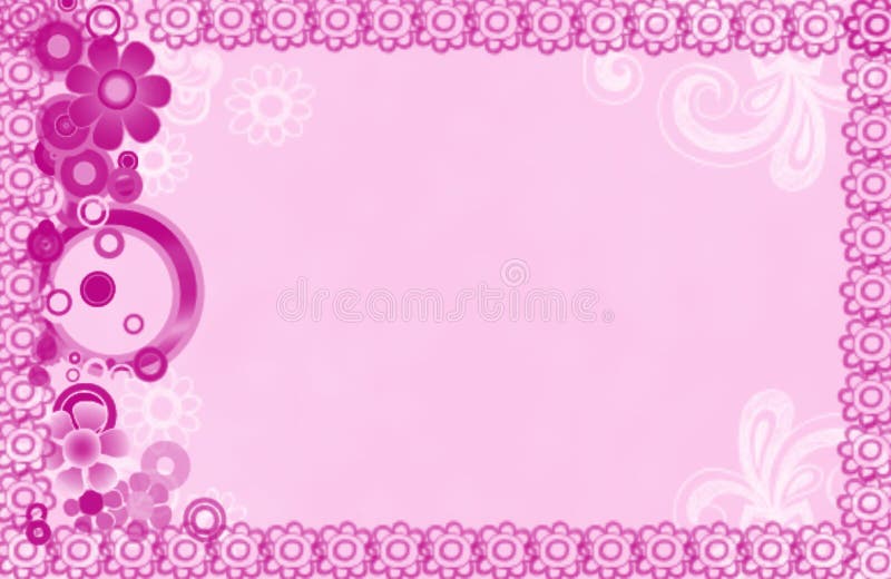 Pink Flower Frame Background Stock Illustration - Illustration of ...