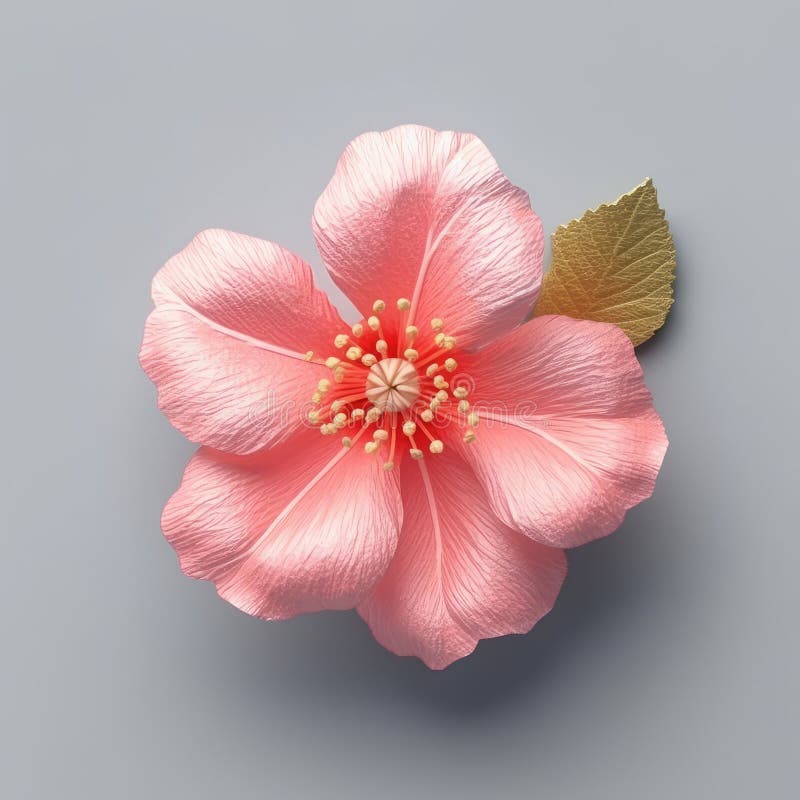 Pink Flower on Gray Background Stock Illustration - Illustration of ...