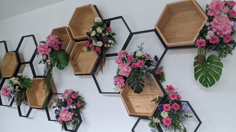 Pink Flower Horizontal Wall Decoration Stock Photo - Image of pink ...