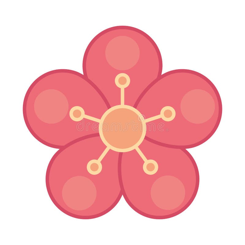 Pink flower icon stock vector. Illustration of pink - 253741358