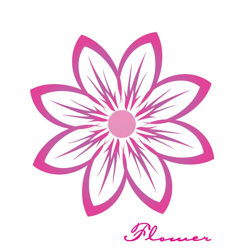 Pink flower image logo stock vector. Illustration of beautiful - 100582889