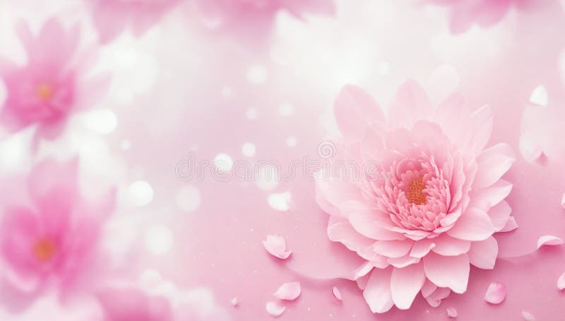Pink Flower with Lightning Effects. AI Stock Illustration ...