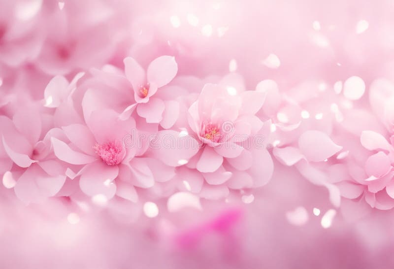 Pink Flower with Lightning Effects. AI Stock Illustration ...