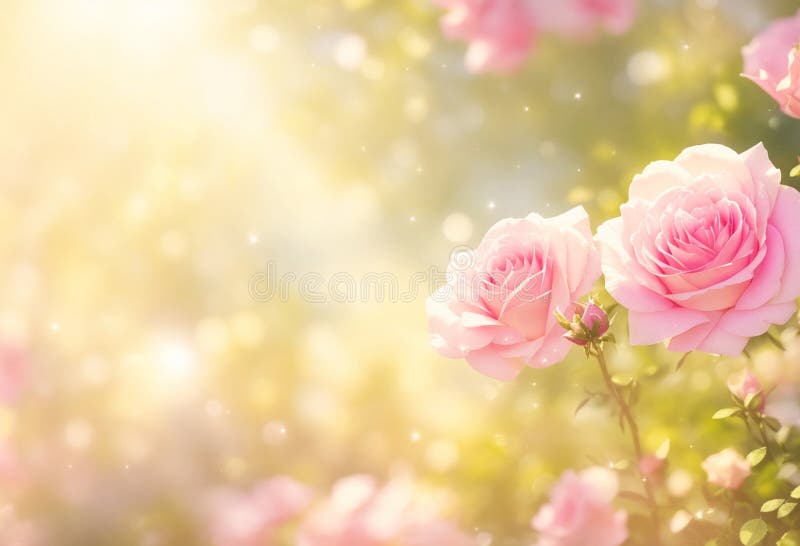 Pink Flower with Lightning Effects. AI Stock Illustration ...