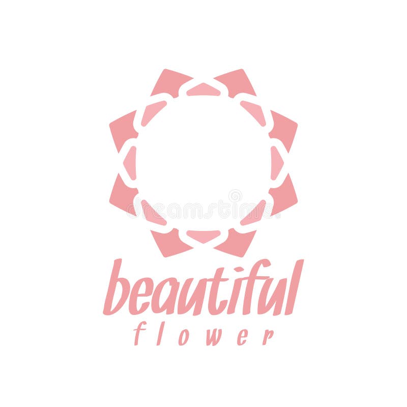 Pink Flower Logo Design Inspiration Stock Illustration - Illustration ...
