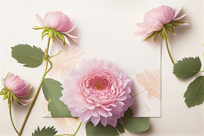 Pink flower message card stock illustration. Illustration of card ...