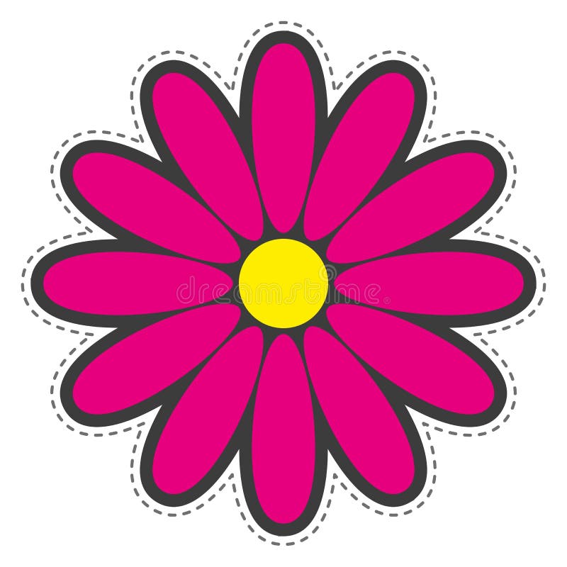 Pink Flower Patch. Bright Floral Element Stock Vector - Illustration of ...