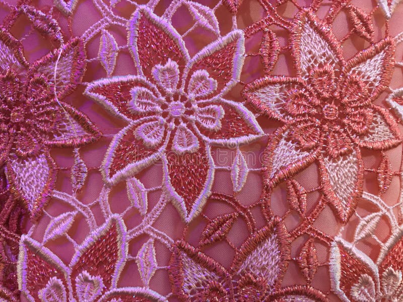 Pink Flower Pattern Lace Cloth Stock Image - Image of natural, backdrop ...