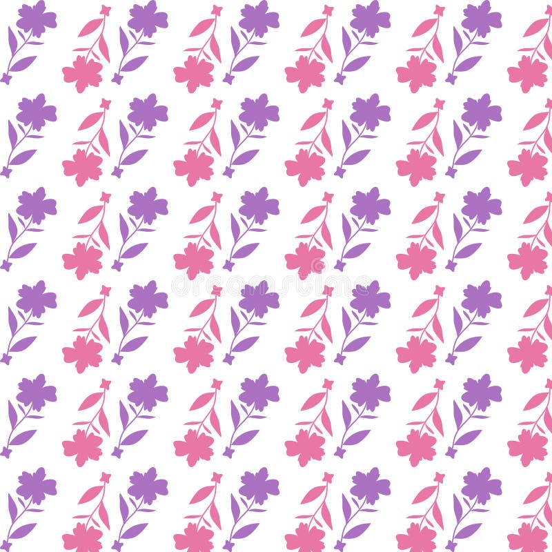 Pink Flower Pattern on White Background Stock Vector - Illustration of ...