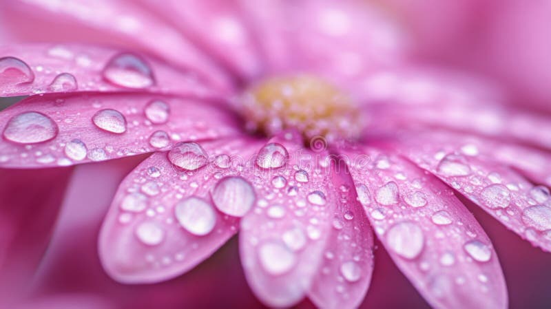 Pink Flower Petals Covered in Dew Drops Stock Illustration ...