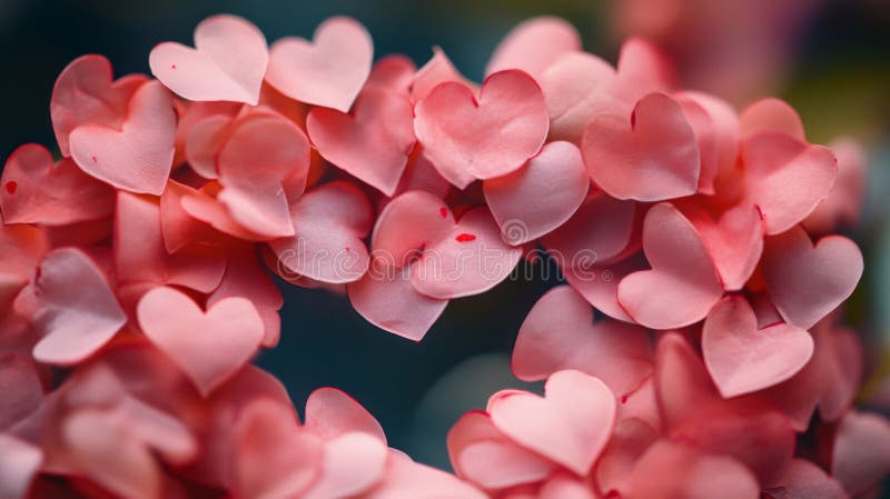 Pink Flower Petals Shaped Like Hearts Stock Illustration - Illustration ...