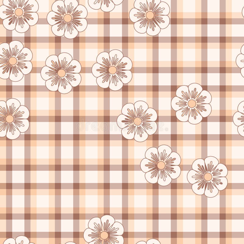 Pink flower plaid stock vector. Illustration of floral - 10844197