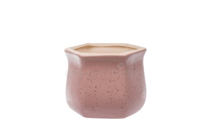 Pink Flower Pot Ceramic Pot Isolated on a White Background Stock Image ...
