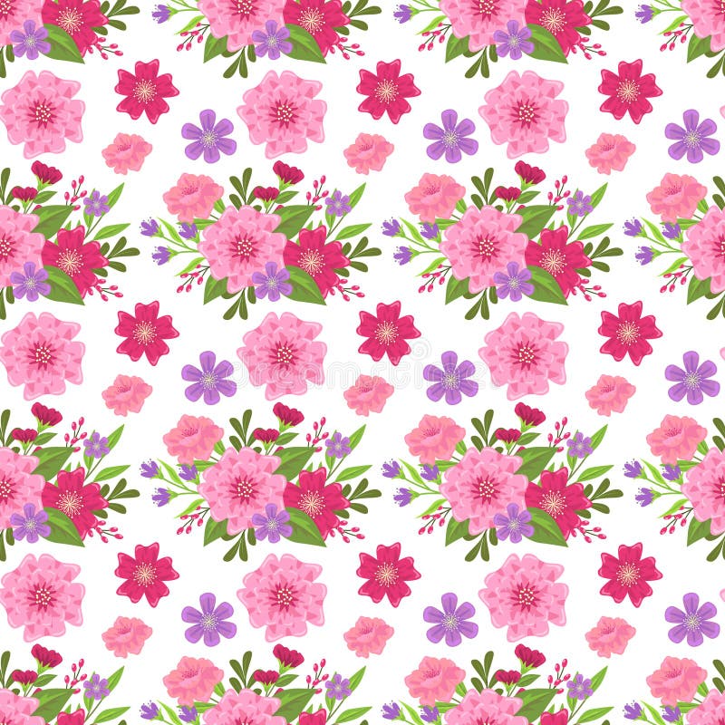Free Vector Pink Flower Samurai Seamless Pattern Stock Illustration ...