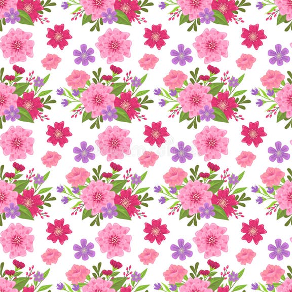 Free Vector Pink Flower Samurai Seamless Pattern Stock Illustration ...