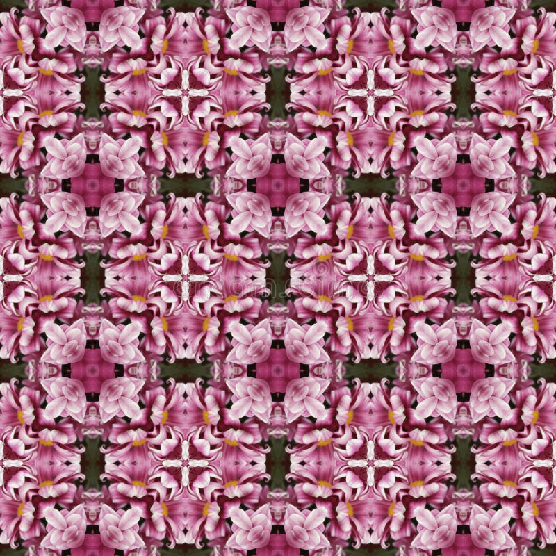 Pink Flower Seamless Kaledoscope Texture or Pattern Stock Illustration ...