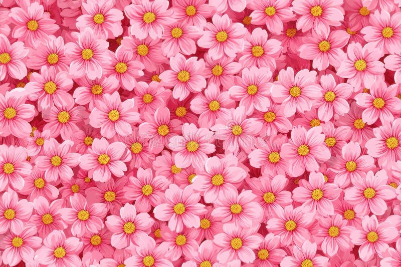 Pink Flower Seamless Pattern Floral Background Spring Blossom Nature ...