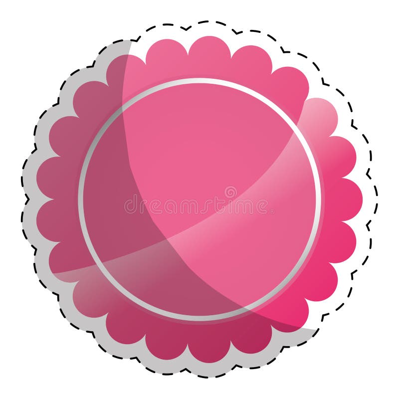 Pink Flower Shape Label Image Stock Illustration - Illustration of ...