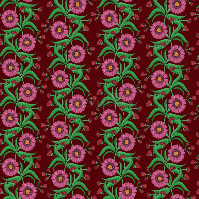 Flower Pattern with Gradient Effect Stock Illustration - Illustration ...