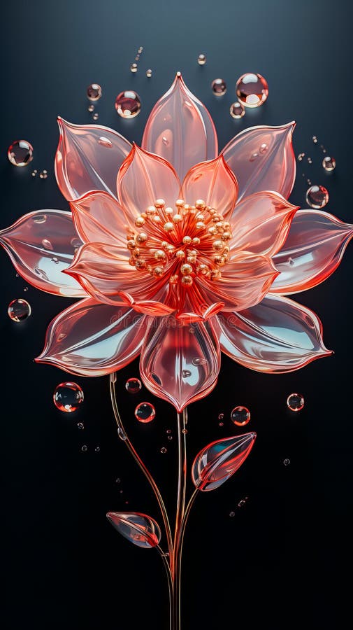 Pink Flower with Water Droplets on it S Petals. Generative AI Stock ...