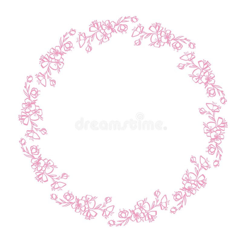 Flower Wreath Line Art Stock Illustrations – 21,482 Flower Wreath Line ...