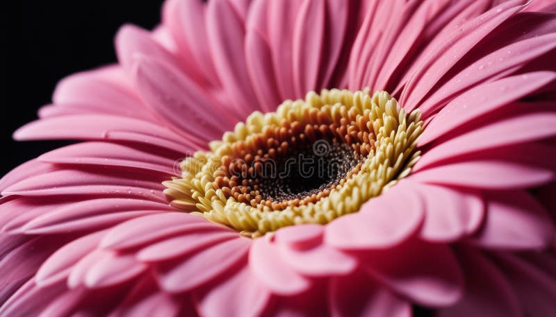 A Pink Flower with a Yellow Center Stock Illustration - Illustration of ...