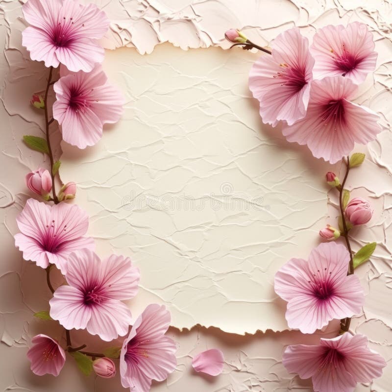 Pink Flowers Arrangement with Blank Note Stock Photo - Image of ...