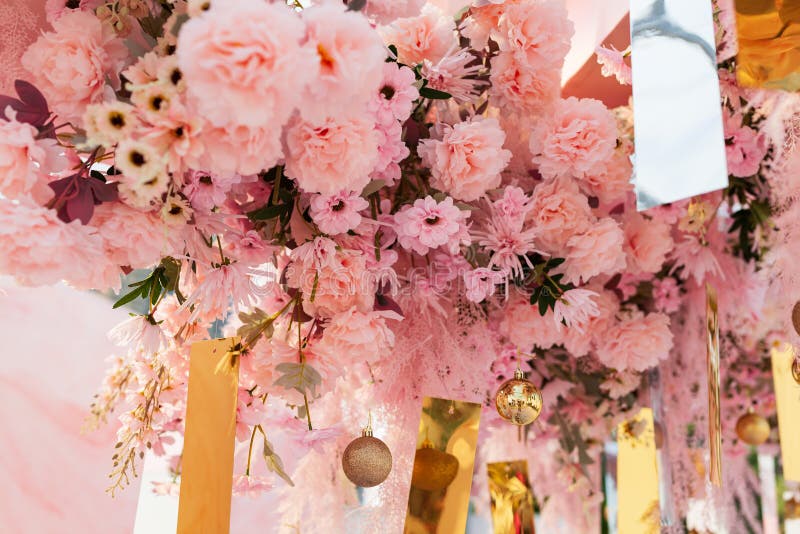 Pink Flowers.Background of Delicate Pink Flowers Stock Image - Image of ...