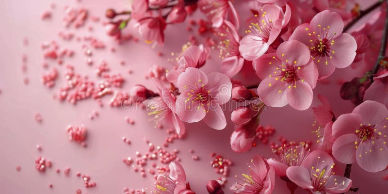 Pink Flowers on Pink Background Stock Photo - Image of elegant, flowers ...