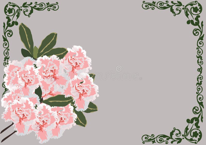 Pink Flowers in Dark Frame Design Stock Vector - Illustration of ...