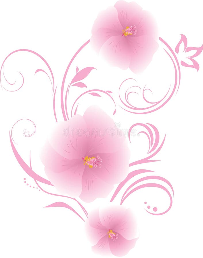 Pink Flowers. Decorative Element for Design Stock Vector - Illustration ...