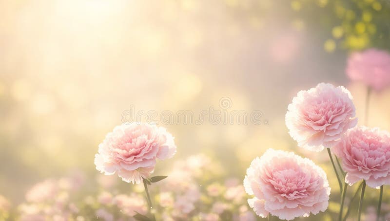 Pink Flowers with Lightning Effects.. AI Stock Illustration ...