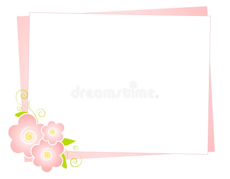Light Pink Flowers Photo Frame Stock Illustration - Illustration of ...
