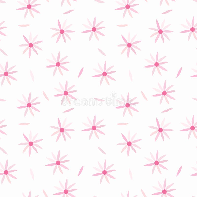 Pink Flowers Pattern Seamless Background Vector Illustration Stock ...