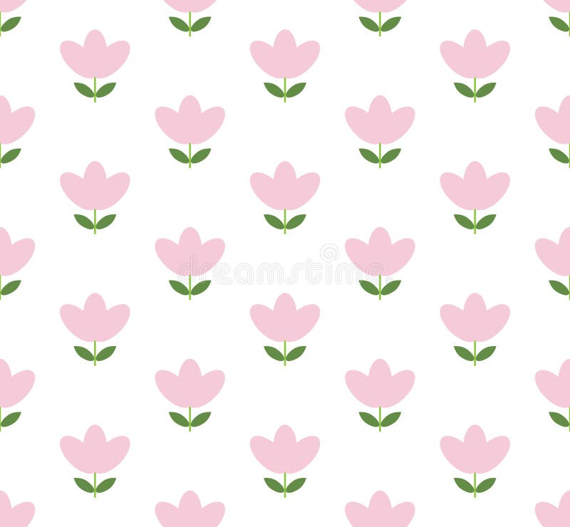 Pink Flowers Pattern Seamless Background Vector Illustration Stock ...