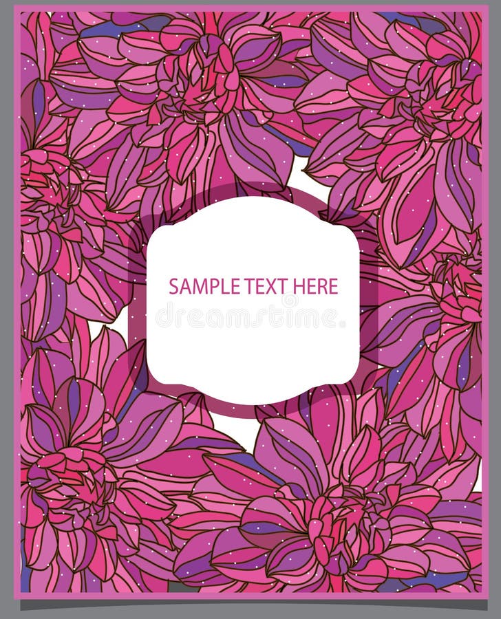Pink flowers and text stock vector. Illustration of contrast - 51603047