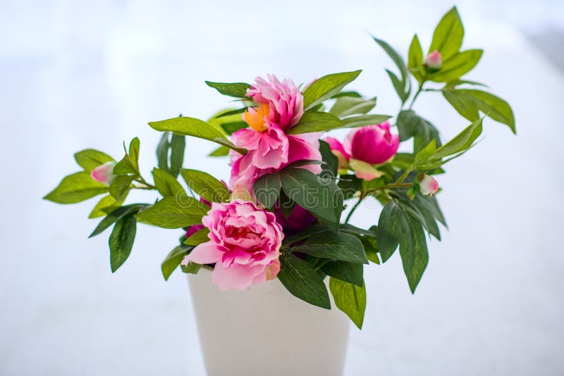 Pink flowers in vase stock photo. Image of fresh, bunch - 80041700