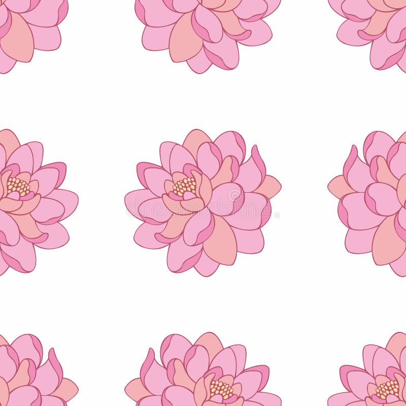 Pink Flowers. Vector Seamless Pattern Stock Vector - Illustration of ...