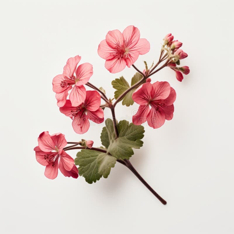 Minimalist Geranium Flower on White Background Stock Photo Stock ...