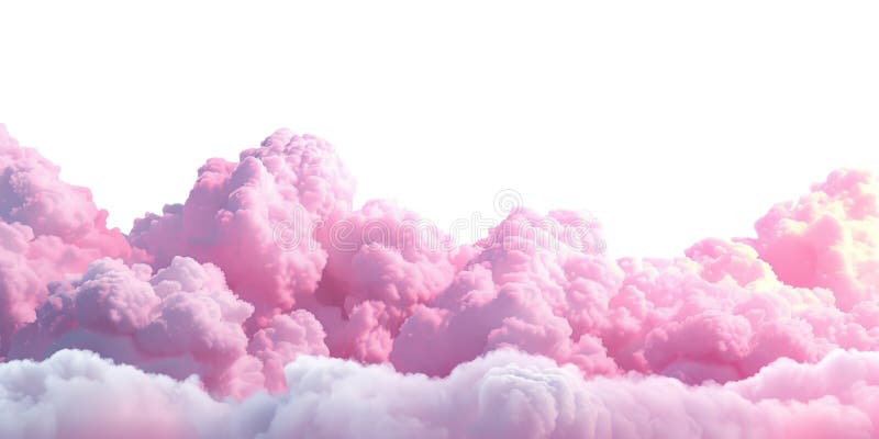 Pink Fluffy Clouds on Isolated Background Stock Image - Image of pastel ...
