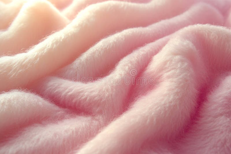 Pink Fluffy Fabric Gently Folded and Illuminated by Warm Sunlight ...