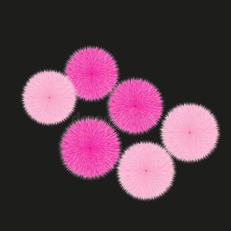 Pink Fluffy Hair Ball Vector Pattern Stock Vector - Illustration of ...